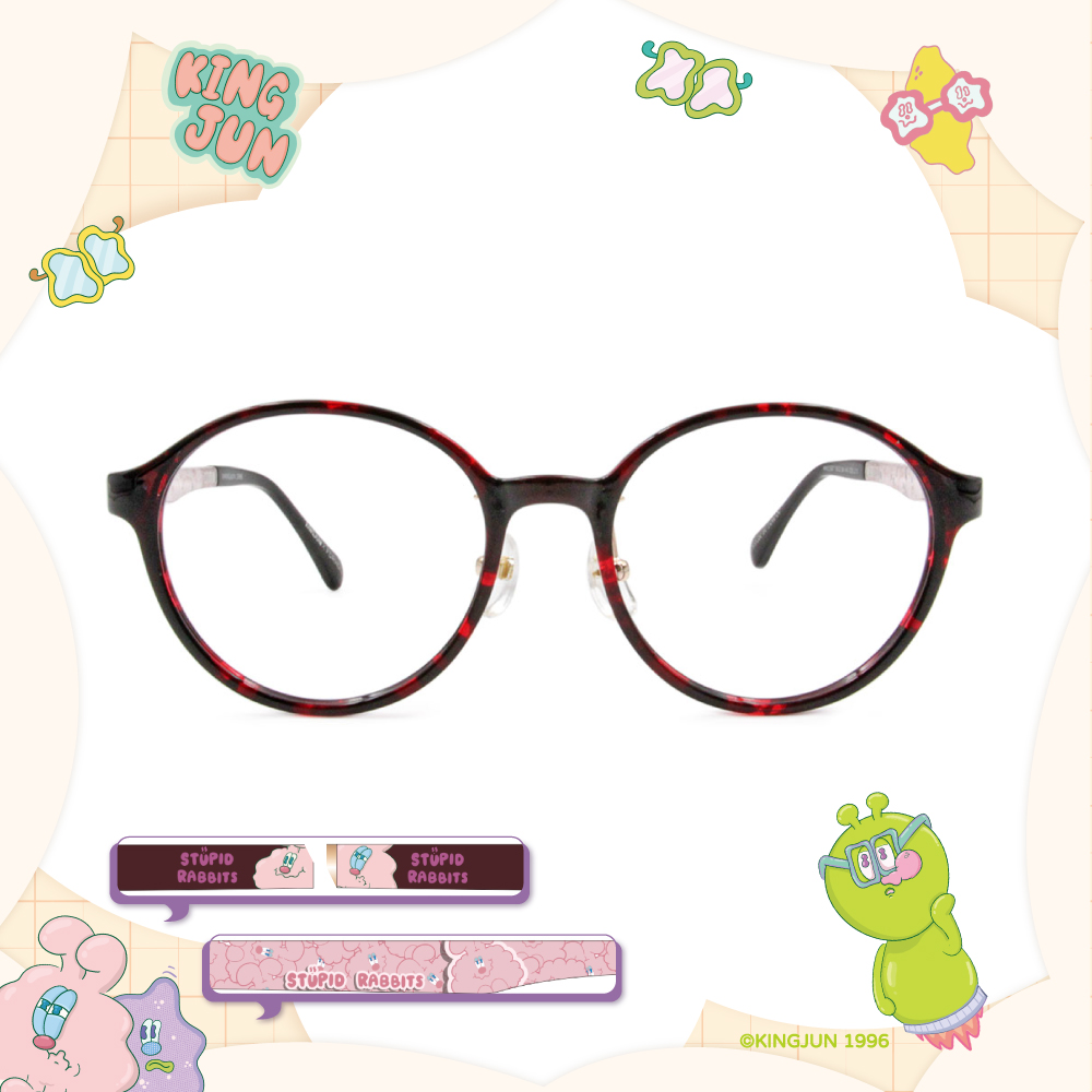 台灣設計師聯名 _KINGJUN系列｜他是蠢兔 圓框眼鏡 ｜俏皮紅|台灣設計師聯名系列-EYESmart寶島眼鏡