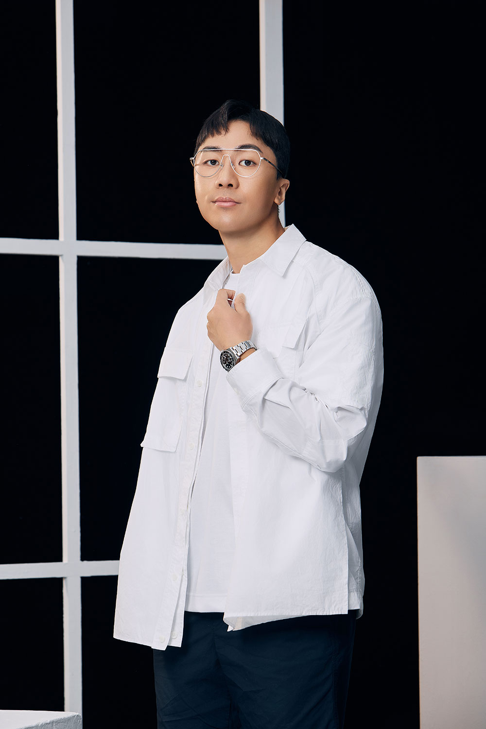 台灣設計師聯名 _LAIMO系列｜滿版來貘 飛官框眼鏡｜動感金|台灣設計師聯名系列-EYESmart寶島眼鏡