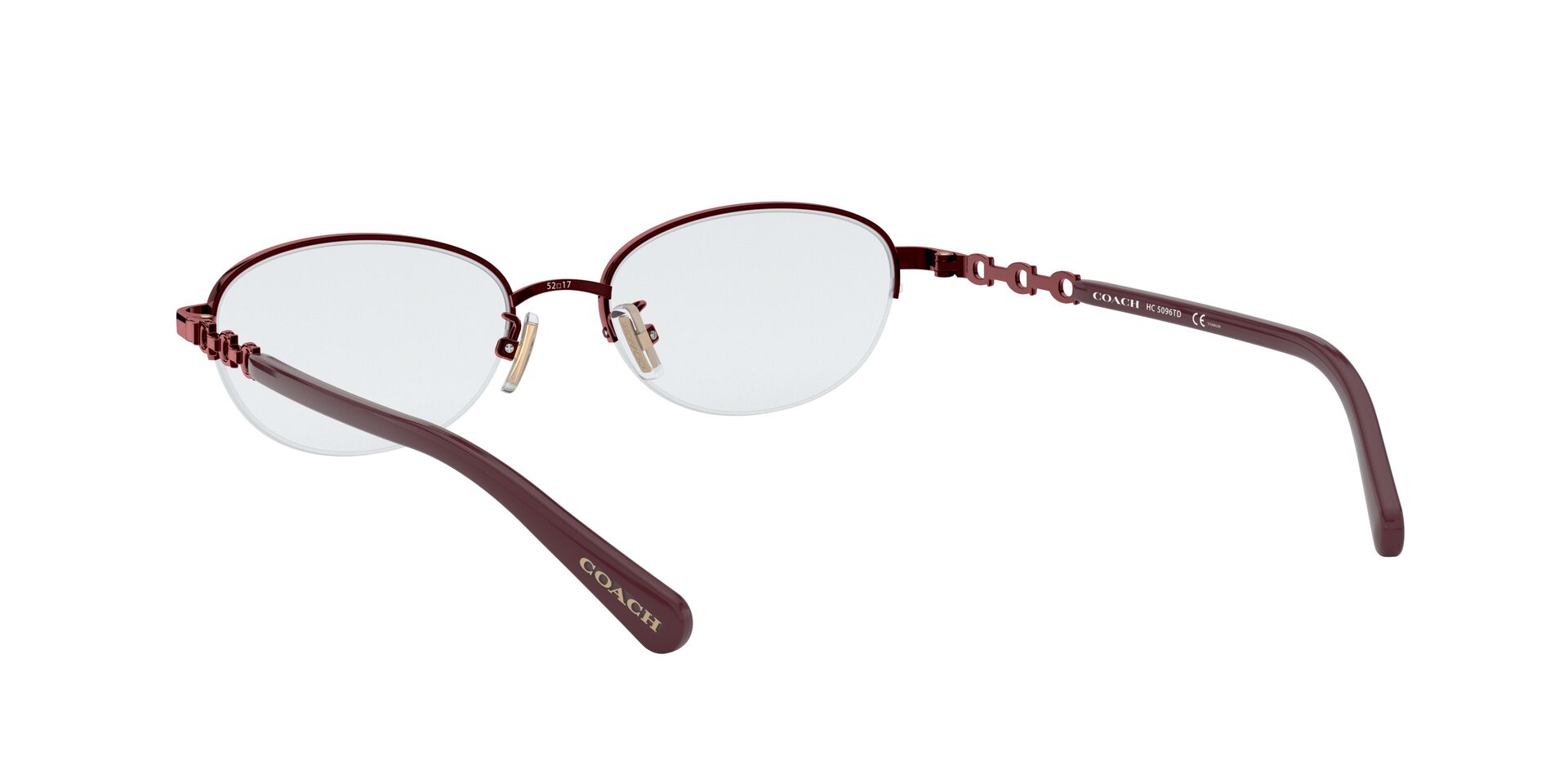 COACH | 品牌LOGO精緻橢圓框眼鏡 |楓葉紅|COACH-光學框-EYESmart寶島眼鏡