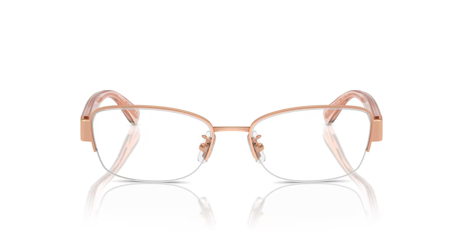 COACH | 雕花LOGO長方框眼鏡 |別緻淡橘|COACH-光學框-EYESmart寶島眼鏡